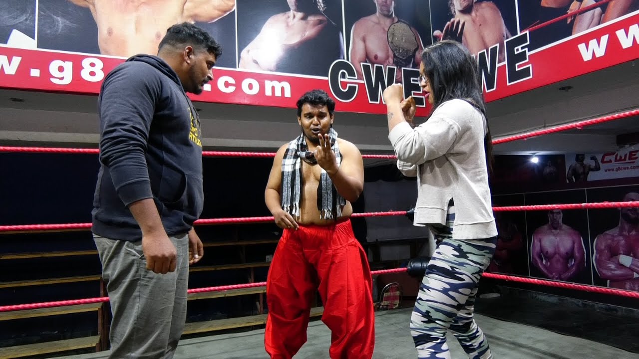 CWE | Shastri Ji teaching Low Blow to Divya | #prowrestling #funny # ...