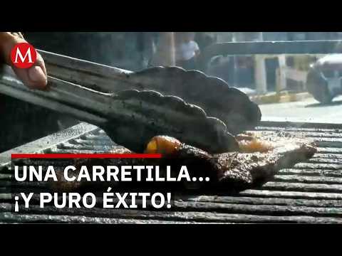 El asador sobre ruedas que conquista Monterrey durante el Mundial