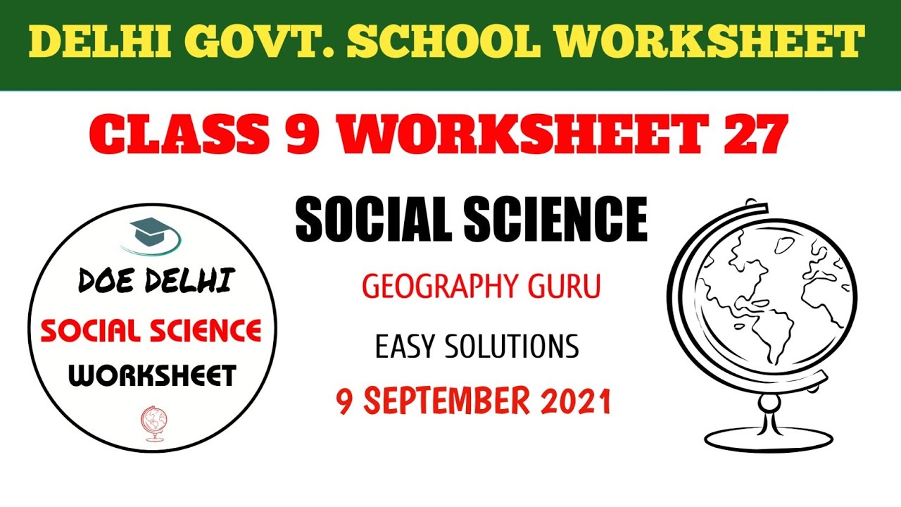 Class 9 SSt Worksheet 27 | Worksheet 27 Class 9 Social Sci. English Med ...