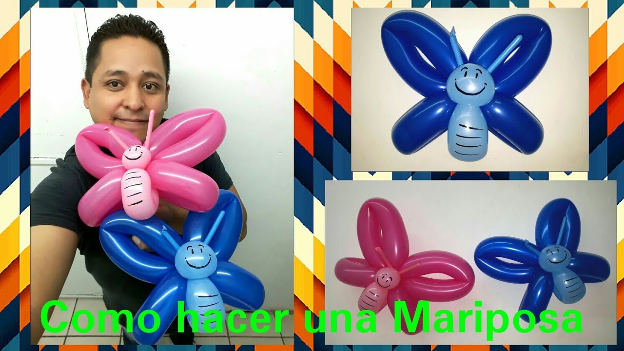 Como hacer una Mariposa con Globos Largos- Globoflexia Fácil, tutorial ...