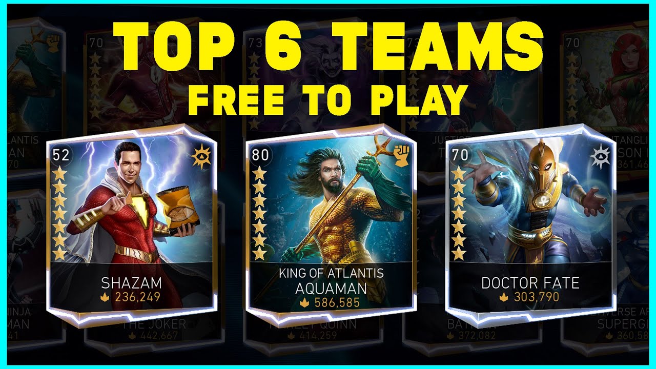Top 6 Free To Play Teams For High Damage In Solo Raids Injustice 2 ...