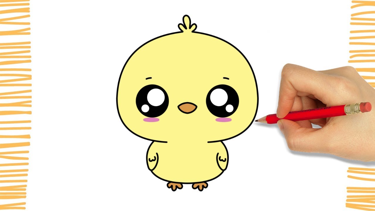 Como dibujar un POLLITO KAWAII I facil - YouTube