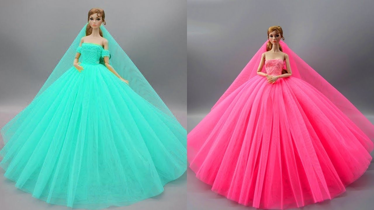 Barbie Doll Dress Transformation ~ Amazing Doll Decoration Ideas ~ Wig ...