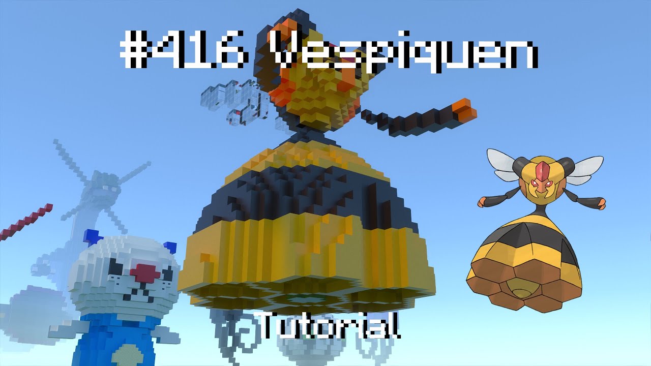 How to build a Pokémon Vespiquen statue in minecraft (Tutorial) - YouTube