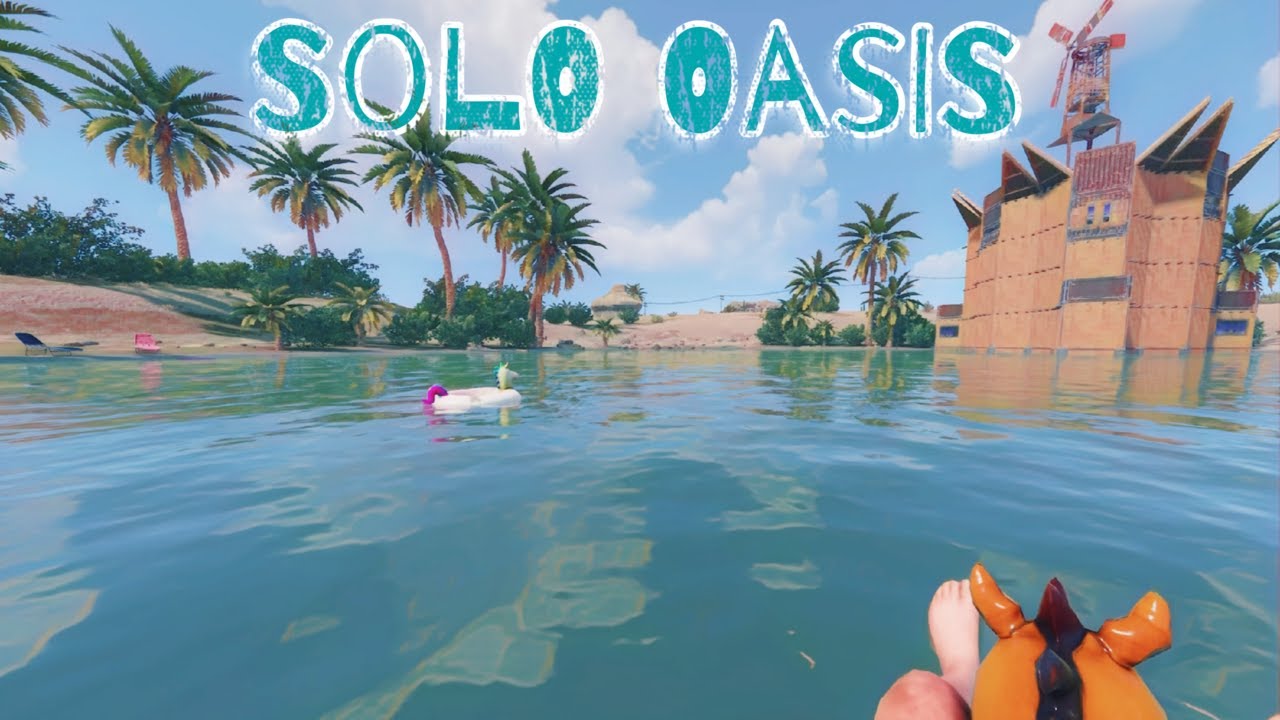 Living 12hrs in a SOLO Oasis - RUST - YouTube