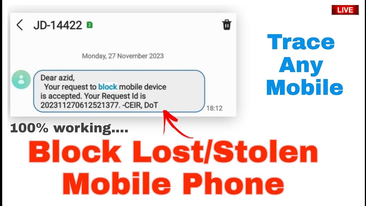 How to block your lost mobile phone - 100% working 2023 - YouTube