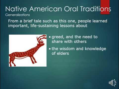 Native American Oral Tradition Literature Presentation - YouTube