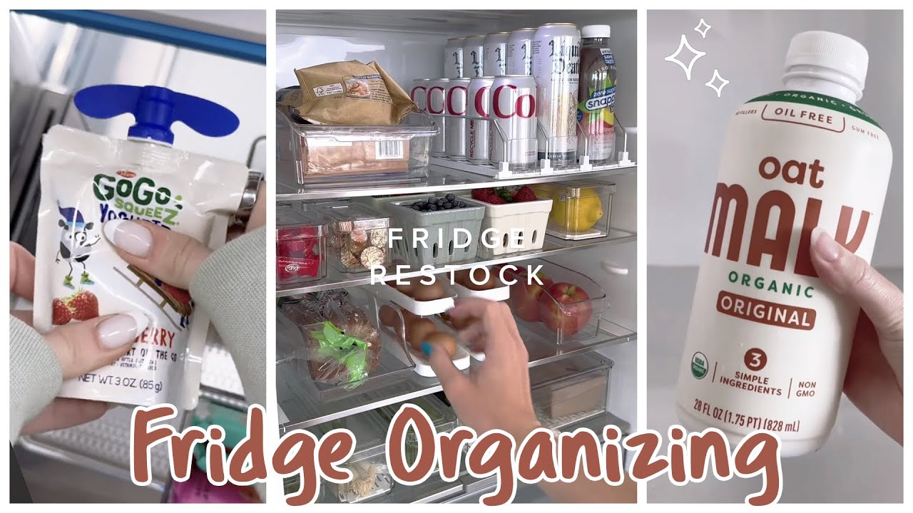 30 Minute ⌛satisfying Fridge🥫 Restocking Organizing 🍅 Tiktok Asmr 🔊