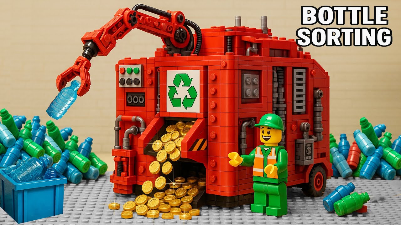 LEGO Automatic Bottle Collector - Can This Sorting System Work? - YouTube