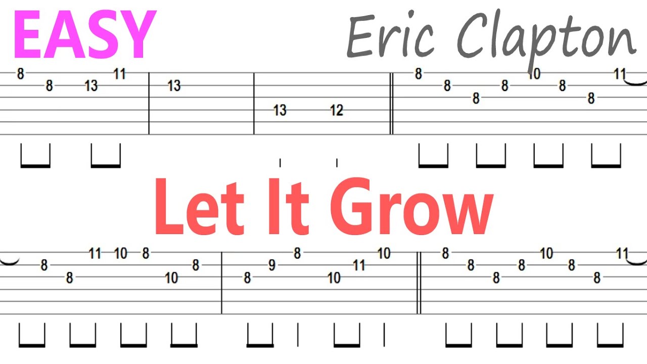 Eric Clapton - Let It Grow Guitar Solo Tab+BackingTrack - YouTube