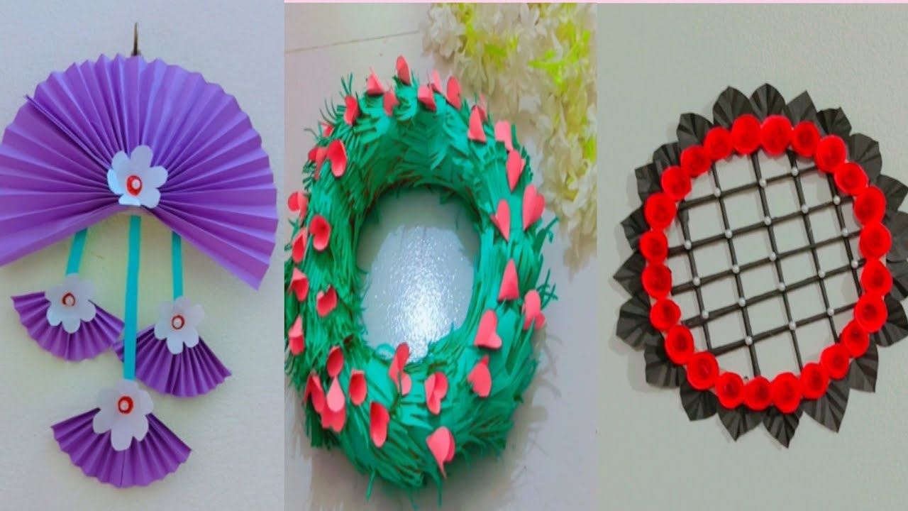 3 best wall handing craft ideas। beautiful willmate with paper।paper ...