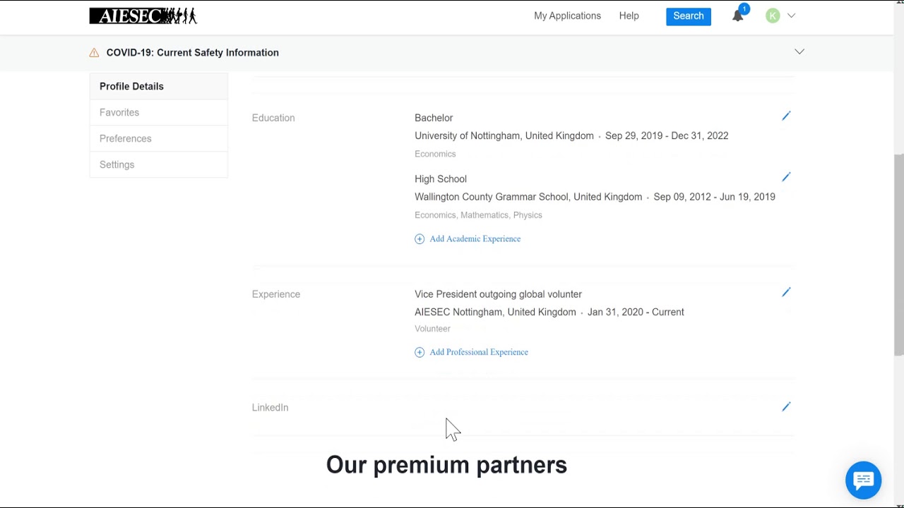 oGV: How to complete your profile on aiesec.org - YouTube