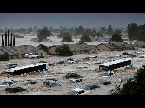 Chaos in California Today! Flooding Debris Flow Swept Away Homes, Cars in Los Angeles