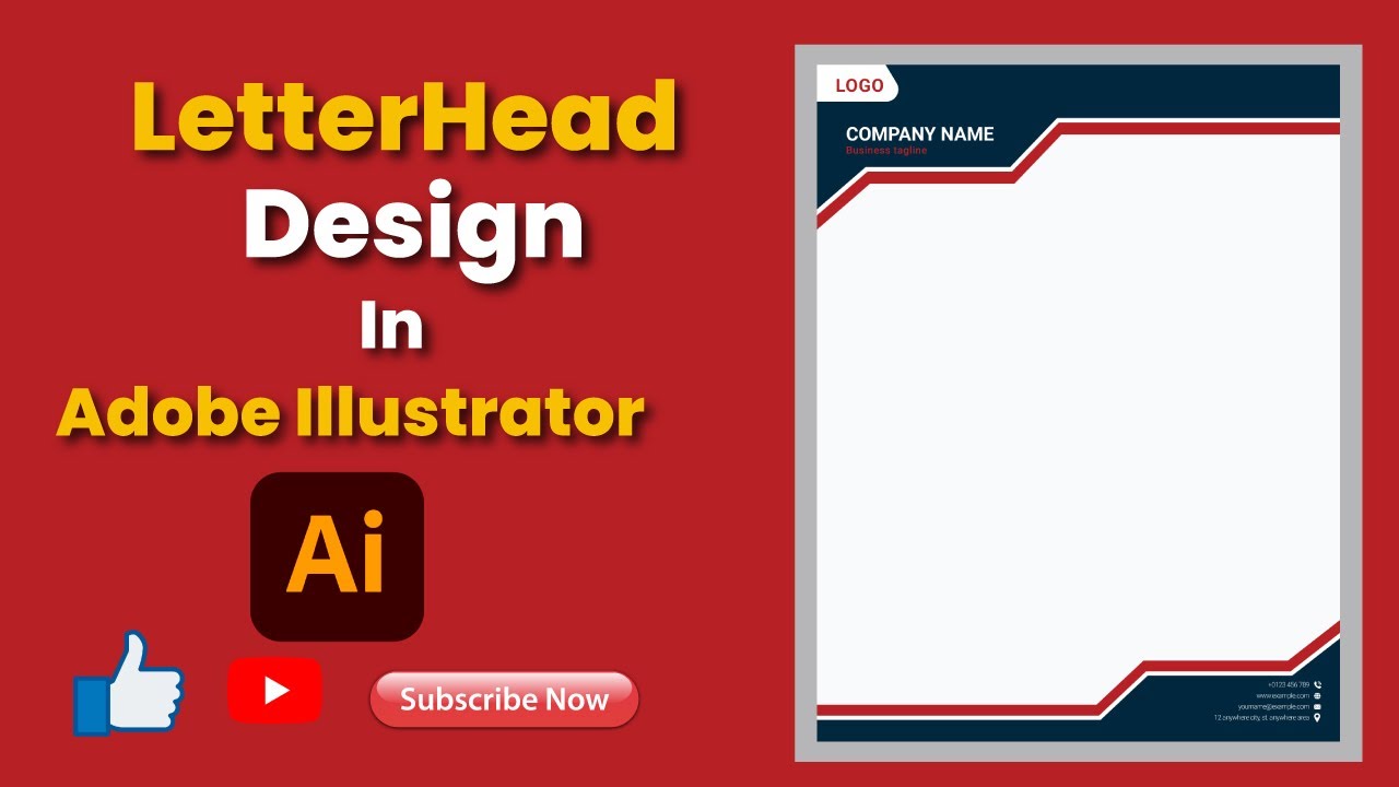How to Make Letterhead Design in Adobe Illustrator - YouTube