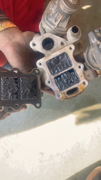 EGR Module blocked with Carbon #automobile #mechanic #engineblock - YouTube