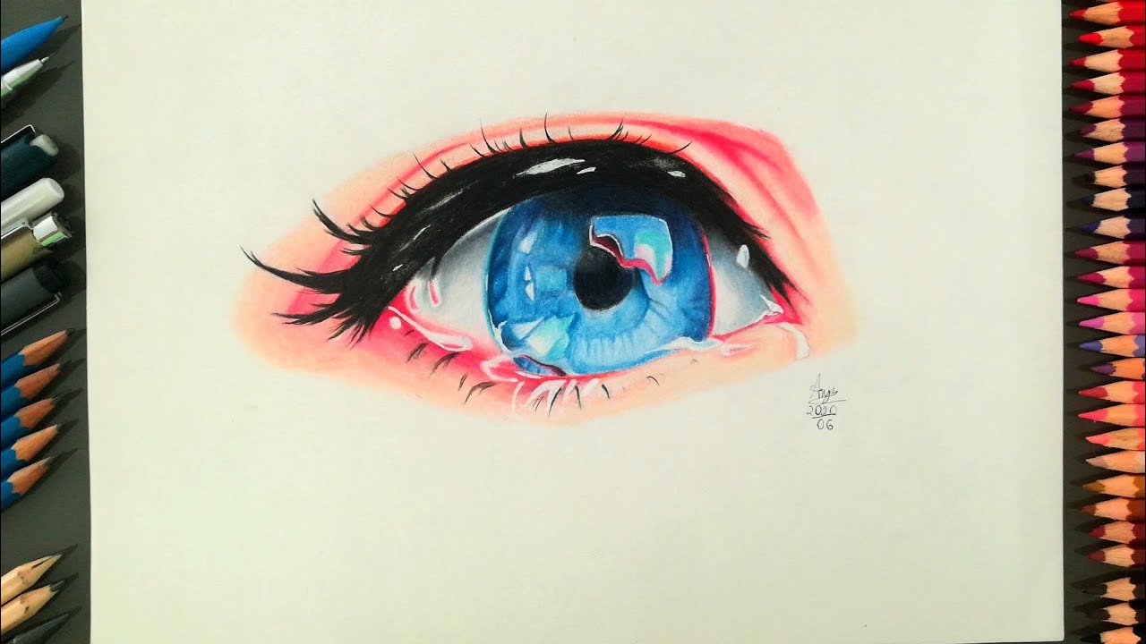 Drawing Realistic Anime Eye | Juh Art - YouTube