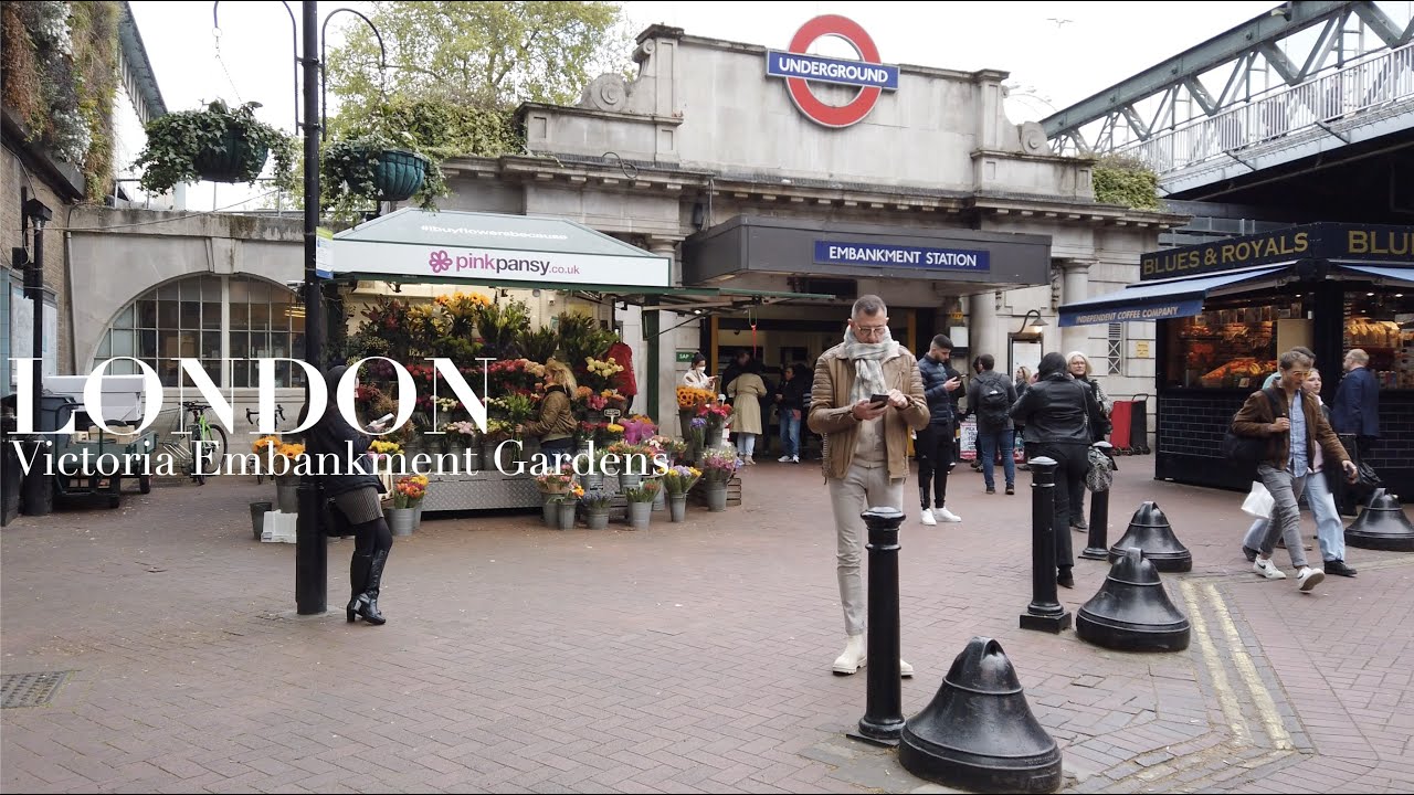 Victoria Embankment Gardens | Central London Walk [4K HDR] - YouTube