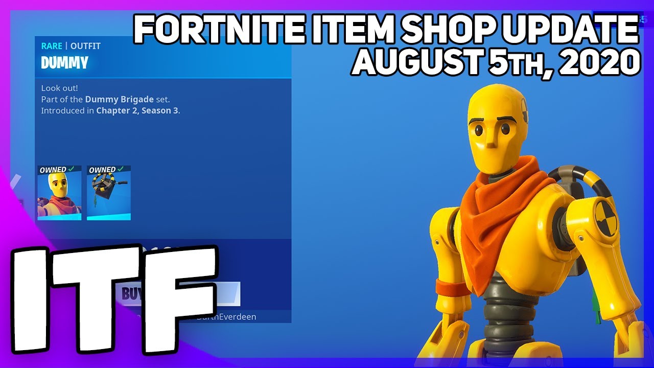 Fortnite Item Shop UPDATE *NEW* DUMMY SKIN SET! (Fortnite Battle Royale ...