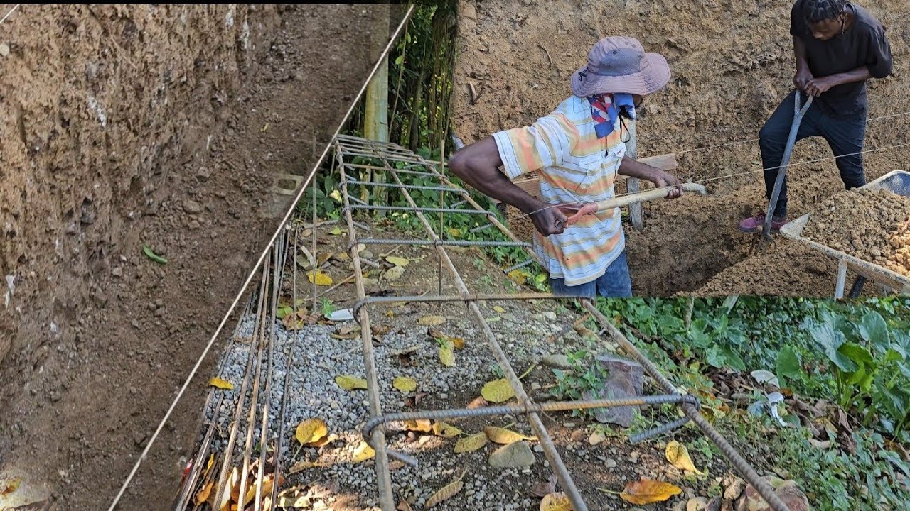 Digging out the foundation | tie up the rest of Steel them | Hard at ...