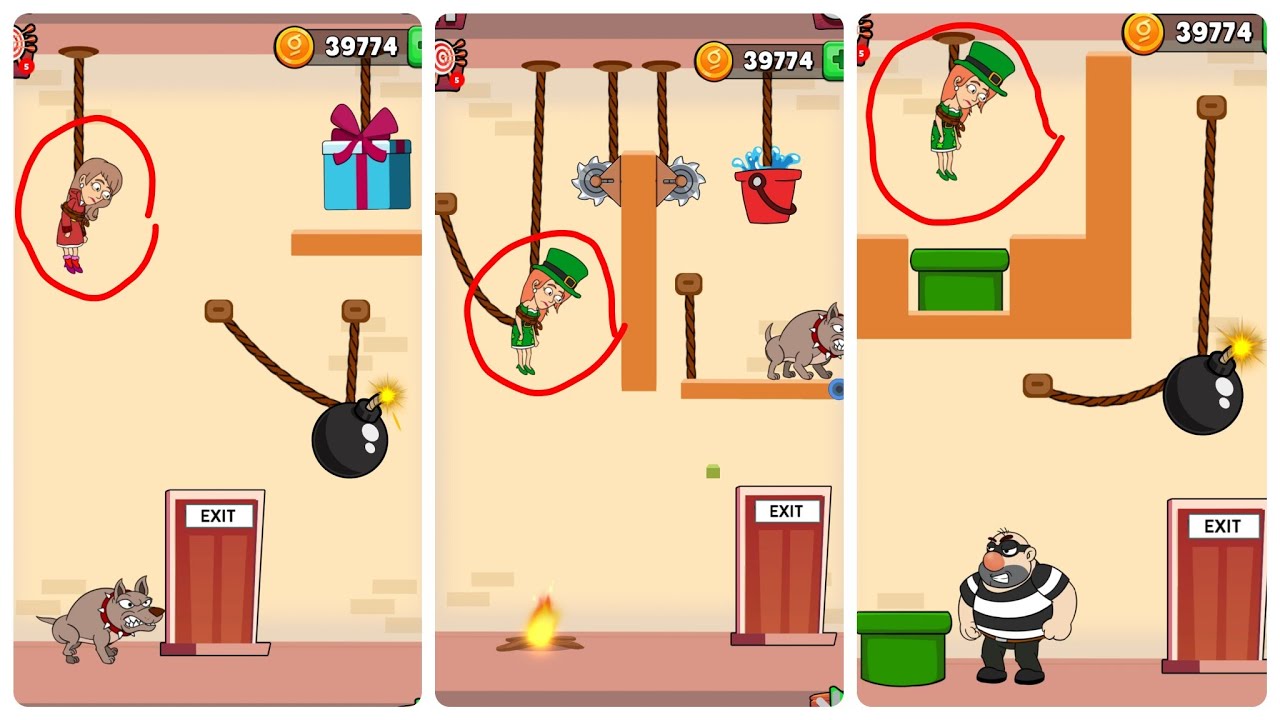 Cut the rope game | Save the girl game 💃 - YouTube