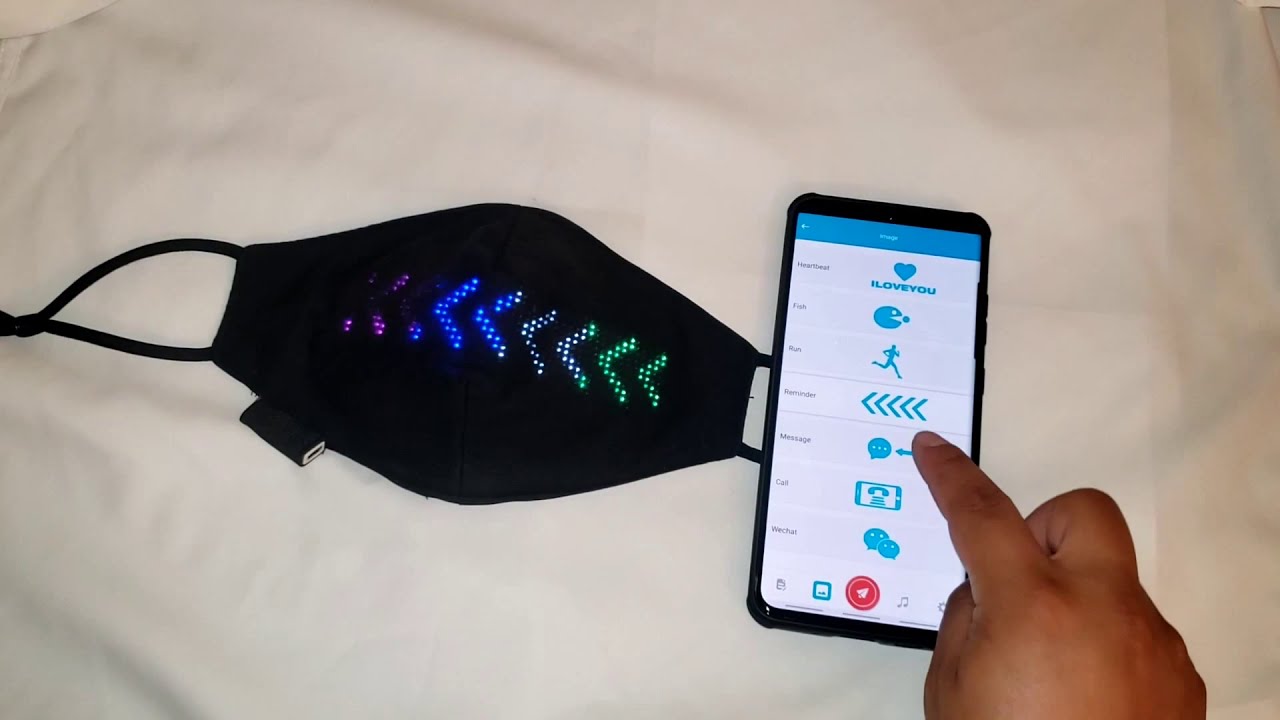 LED Mask Message Display Face Mask Bluetooth Programmable - YouTube