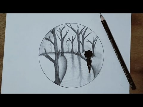 Horror scenery inside circle || creative Pencil drawing - YouTube