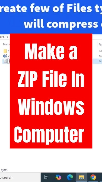 Make a ZIP File on Windows Computer!! - YouTube