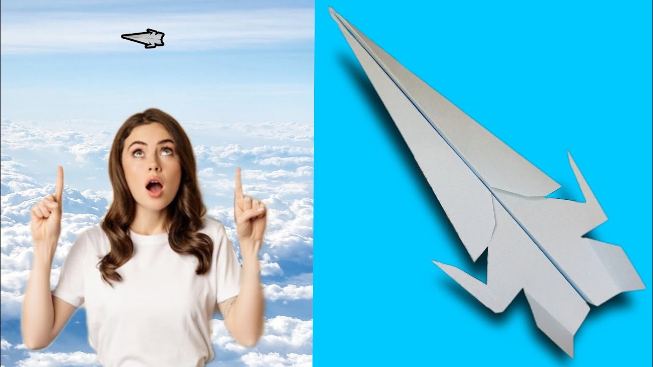 How To Make Paper Airplane that Fly Far Ver 7 || Papercraft Airplane ...