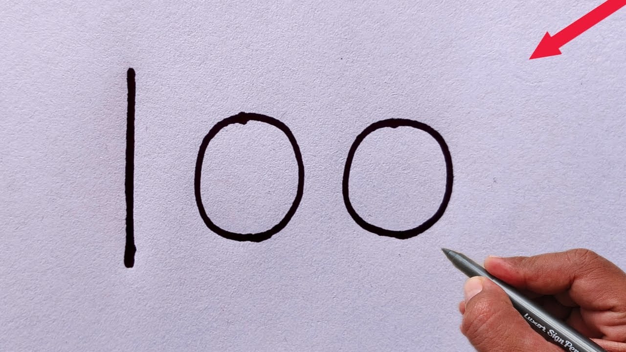 How to draw man from number 100 | easy man drawing for beginners ...
