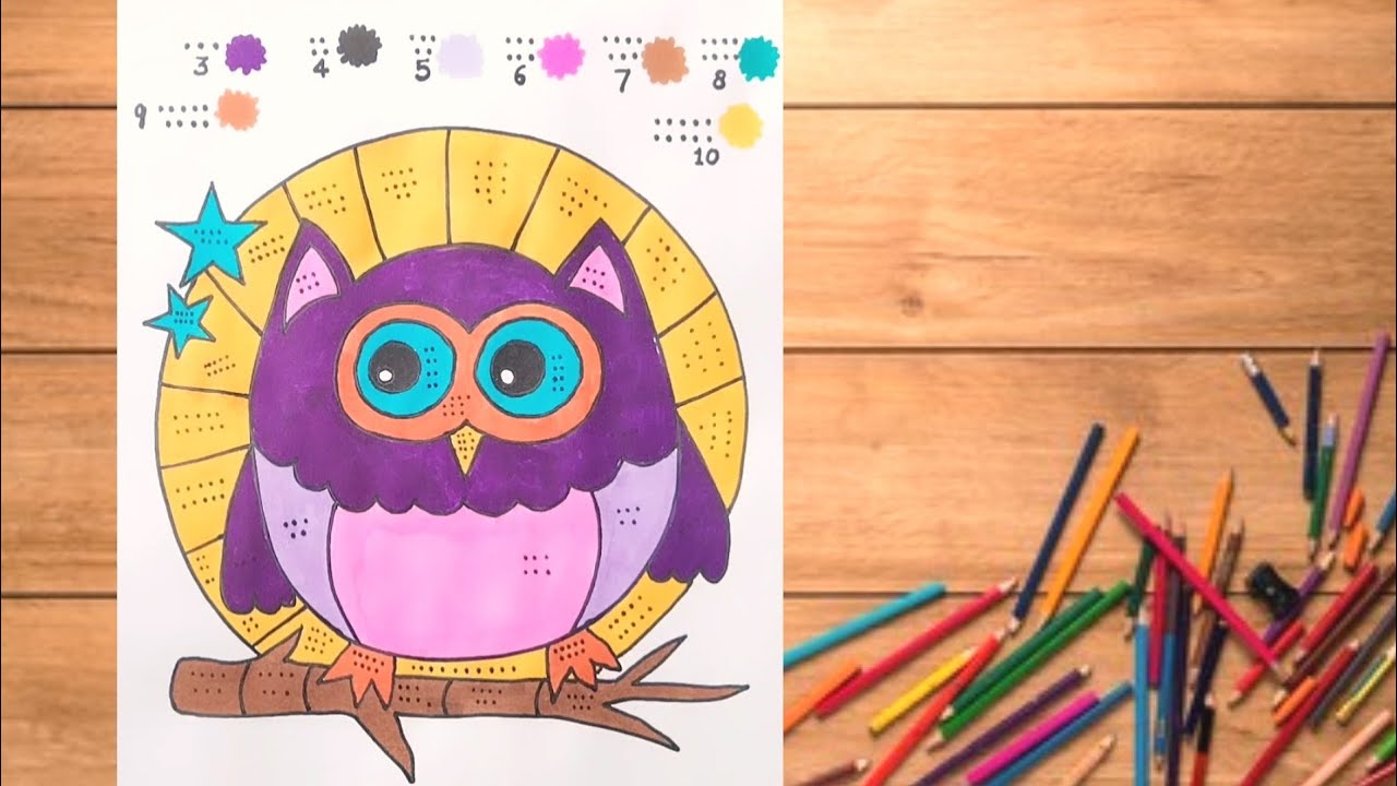 Color in Owl | color by counting dots | Coloring and counting ...