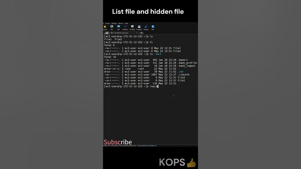 Linux Command List The File And Hidden File Linuxcommands Tamil English Linuxcommand Youtube
