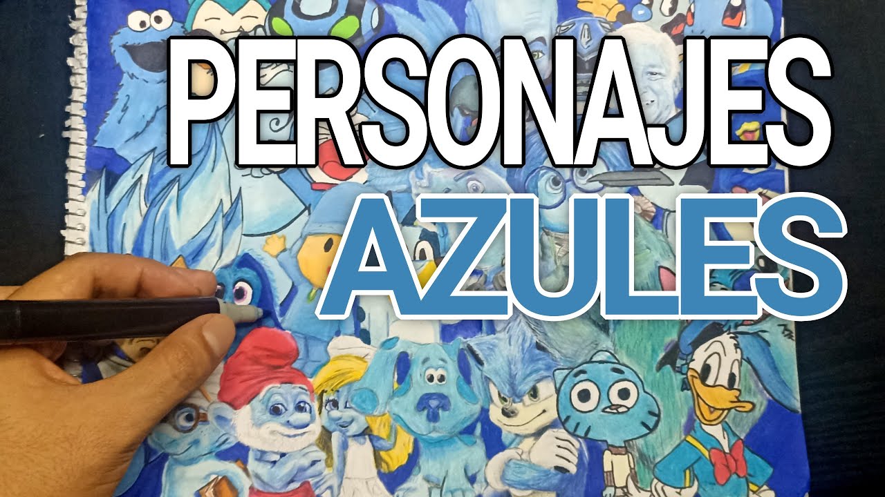 🧞DIBUJO SOLO PERSONAJES AZULES🔵 pt2 - LoaiArt - YouTube