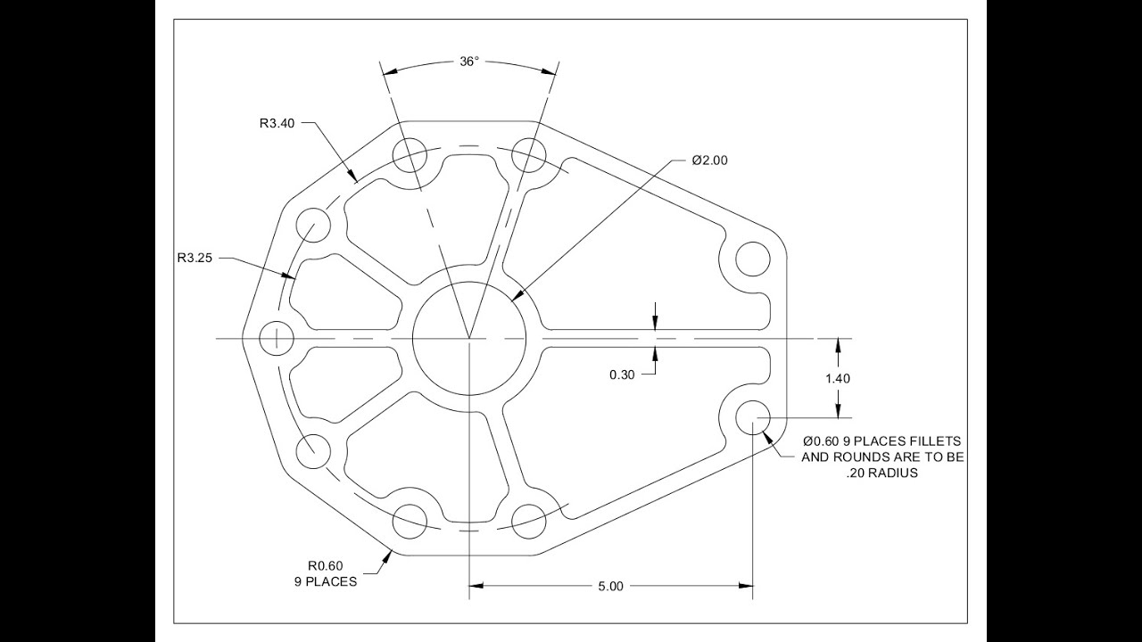Introduction AutoCAD - Arrays and Polyline Fillets - YouTube