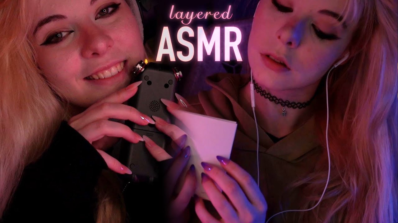 layered ASMR | close up Whispering & gentle Tapping - Breathing, Blowing - YouTube