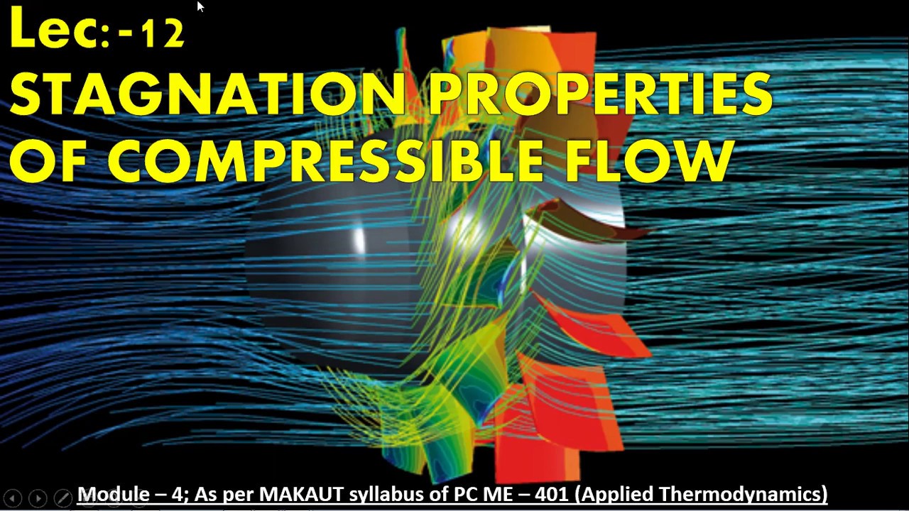 Lec 12 STAGNATION PROPERTIES OF COMPRESSIBLE FLOW PCME 401 MAKAUT MOD 4 ...