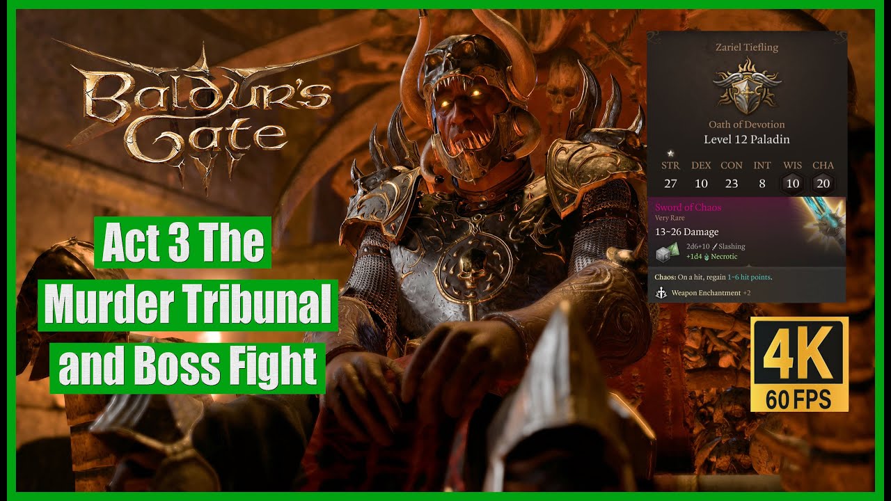 Baldur's Gate 3 Walkthrough Act 3 The Murder Tribunal and Boss Fight ...