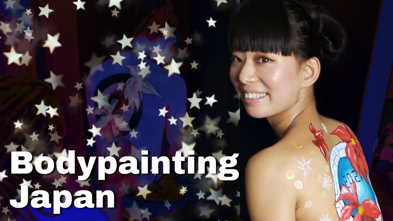 Bodypainting on Japanese model Risako's back 2021 - YouTube