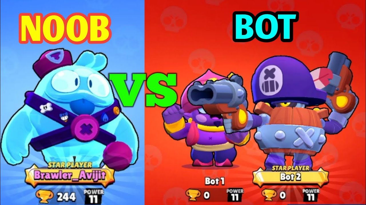 1 noob vs 2 bot 😶 | noob vs bot in brawl stars | 1 vs 2 with squeak🐸 ...