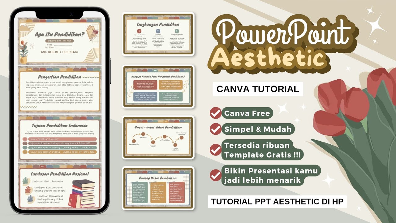 Cara Membuat Ppt di Hp || PowerPoint Aesthetic Canva - YouTube