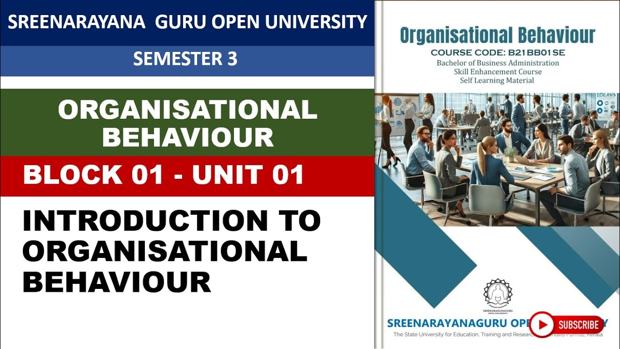 SGOU | Semester 3 | OB | Block 1 | Unit 1 | Introduction to ...