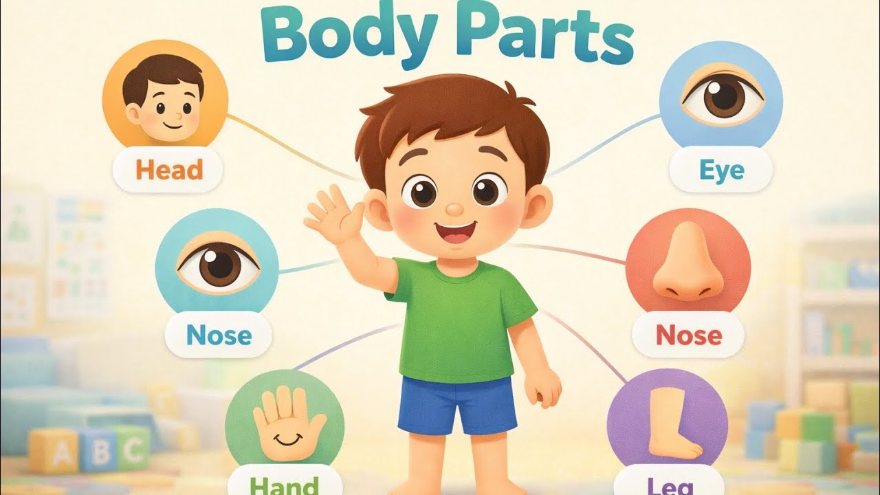 Body Parts Name for Kids | Learn Body Parts with Fun #kidslearning # ...