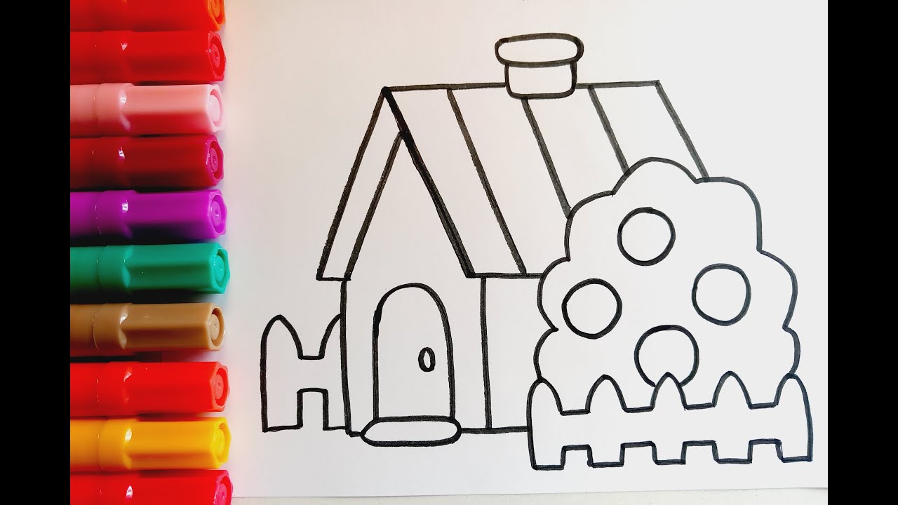 How to Draw House| House Coloring Page| Fun Coloring For Kids| Learning ...