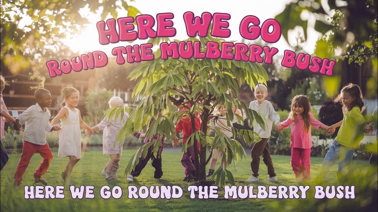 Here We Go Round the Mulberry Bush | Preschool Nursery Rhyme with ...