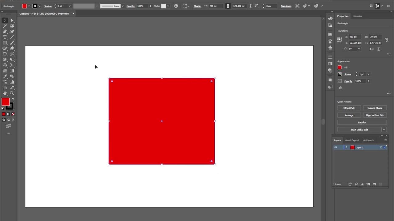 How To Use Rectangular Tool In Adobe Illustrator - YouTube