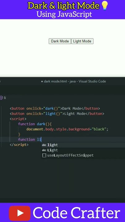 Dark mode & light Mode using JavaScript #coding #shorts #shortsvideo - YouTube