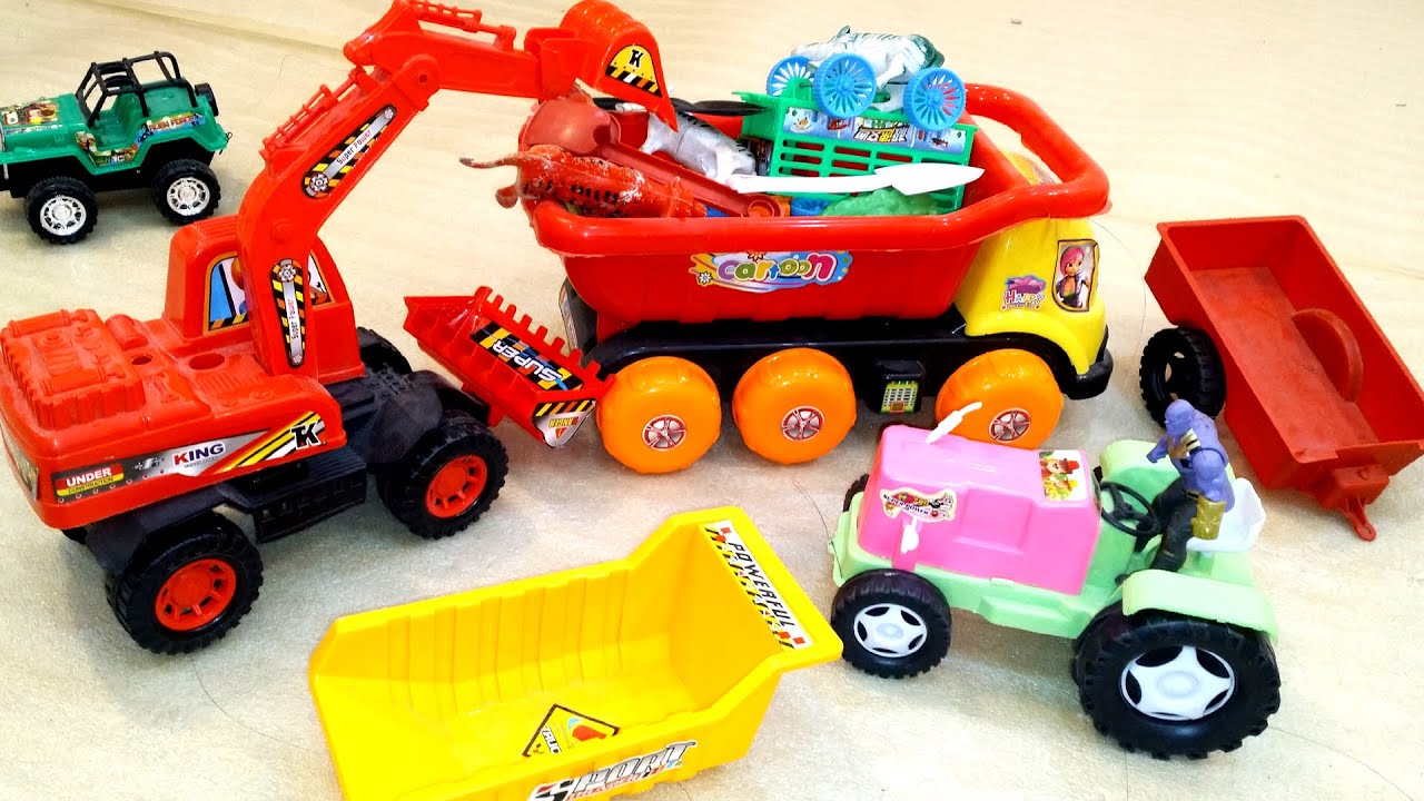 Monster Dumper Truck, Toy Helicopter, JCB Excavator, Tractor Trolley ...