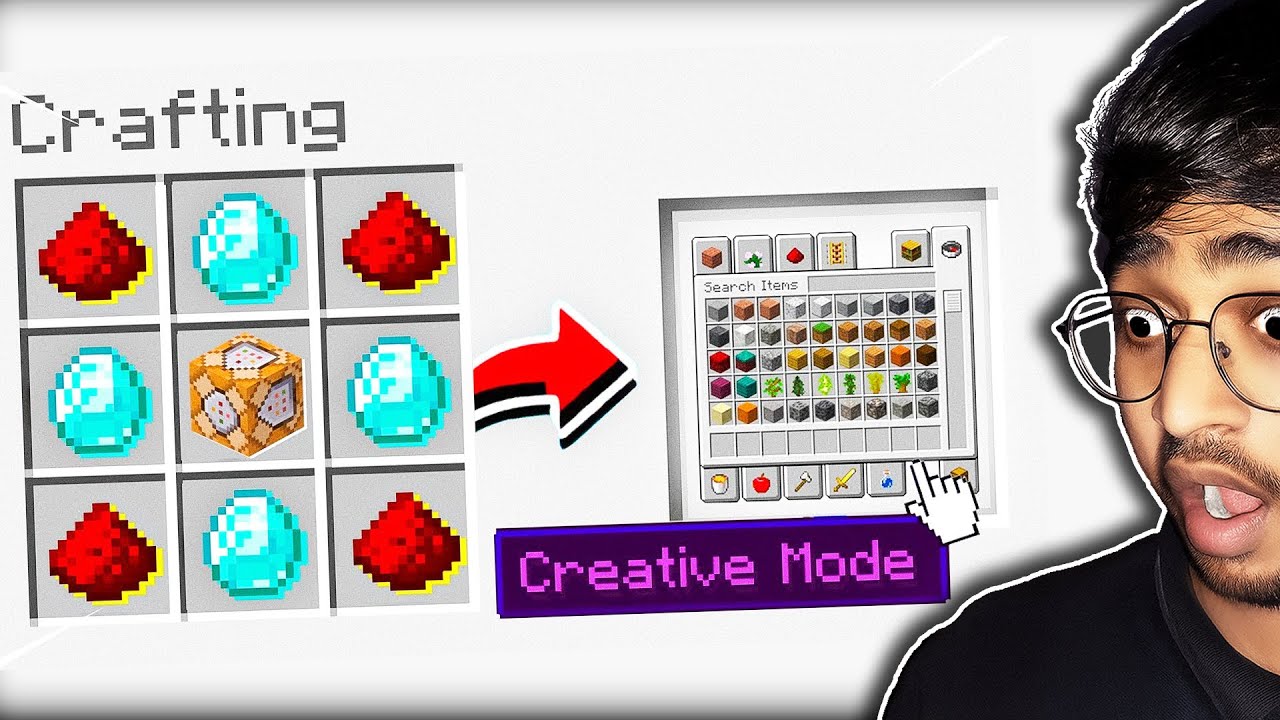 Minecraft But I Can Craft Creative Mode | Hindi Challenge - YouTube