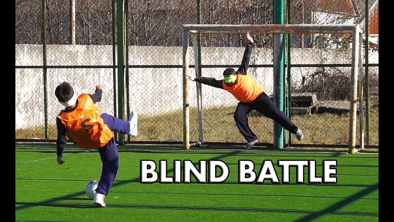 Funny Blind Football CHALLENGE - YouTube