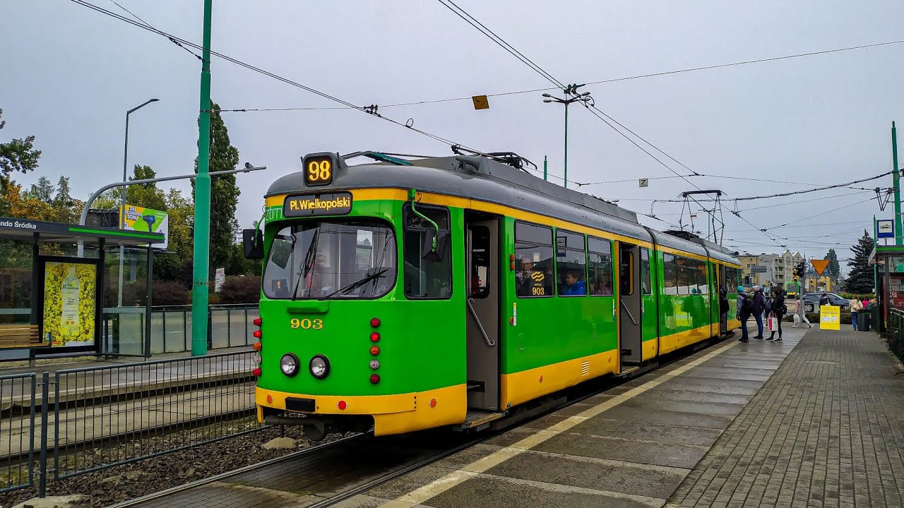 MPK Poznań - Duewag GT8ZR (903). Linia 98 - YouTube