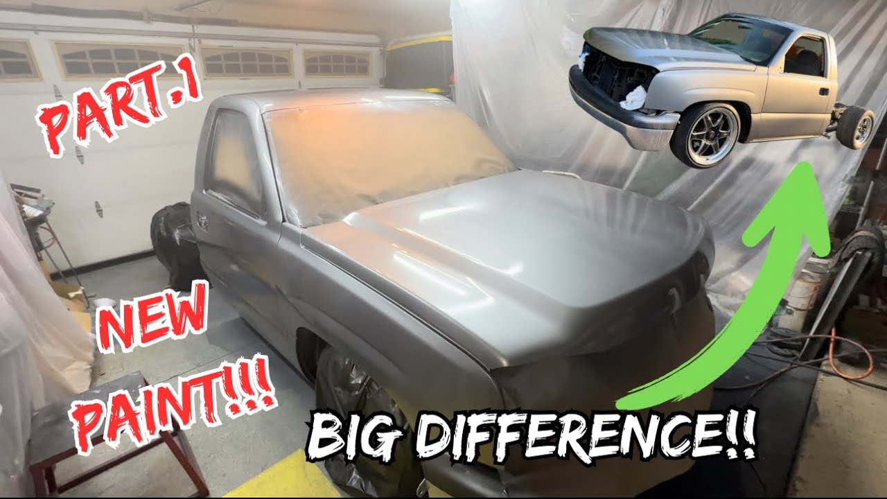 PAINTING MY SINGLE CAB NBS SILVERADO!!! (PART.1) - YouTube
